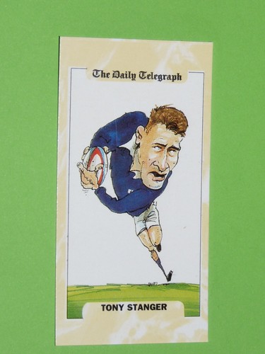 DAILY TELEGRAPH CARD 1995 RUGBY COUPE MONDE TONY STANGER ECOSSE ...