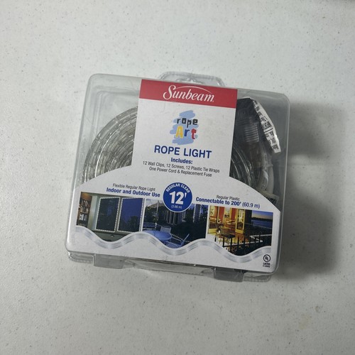 Sunbeam Rope Art Rope Light Regular Clear 12’ New | eBay