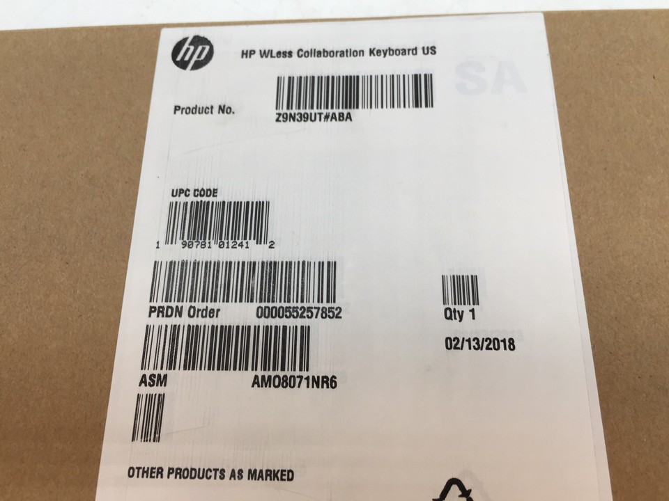 NEW HP Collaboration Wireless Keyboard 2.4 GHz Black Z9N39UT#ABA FREE S ...