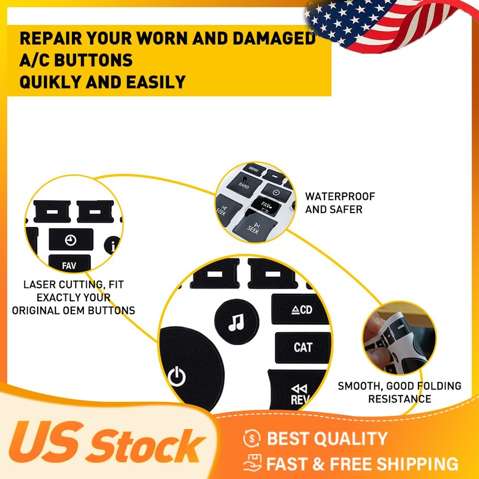 Replacement Radio Button Stickers For 2007-2013 Vehicles New GM Free ...