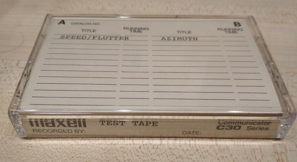Test tape speed/flutter, azimuth calibration cassette, 3 KHz 0 dB, 10 ...
