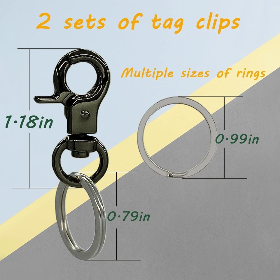 Dog Tag Clips 2 Pack Easy Change for Pet ID Tag Quick Clips Small ...
