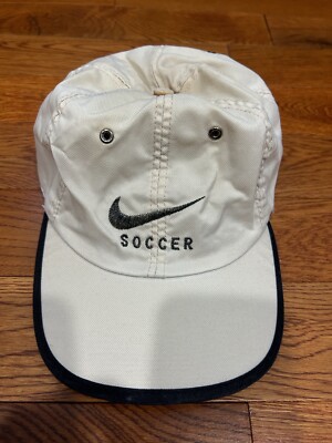 Nike Soccer Cream with Black Rim Hat/Cap with Adjustable Strap | eBay