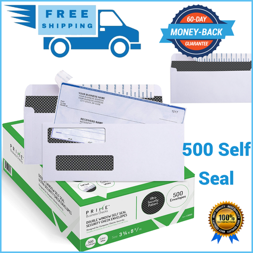 Prime Business Checks PB-92663-500 Double Window Security Check ...