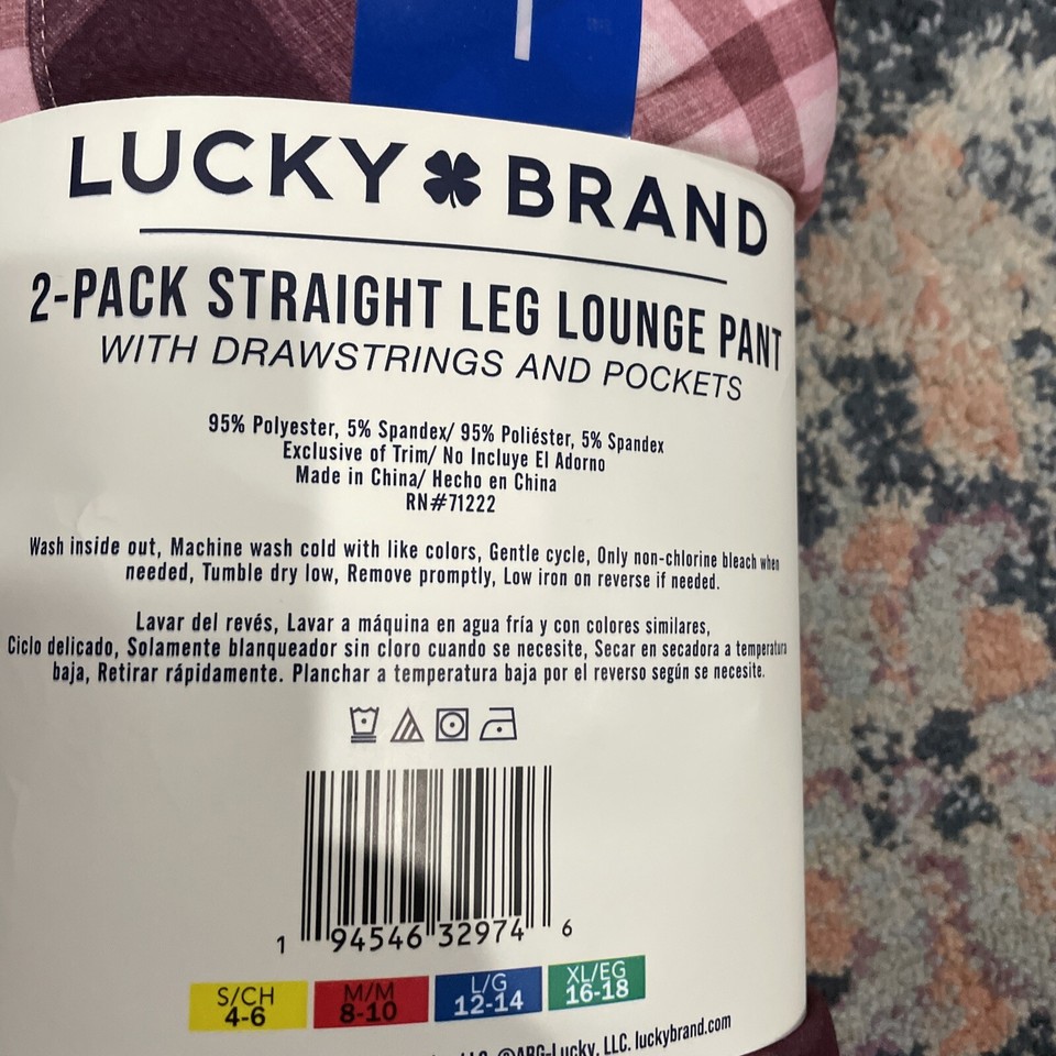 Lucky Brand 2-Pack Straight Leg Lounge Pants With Drawstrings Women's ...