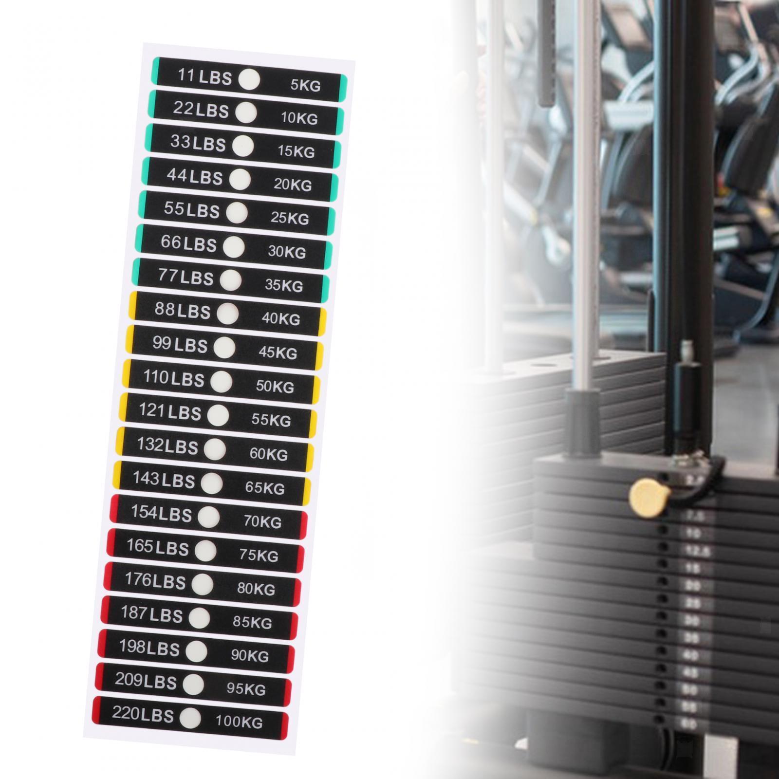 Weight Stickers 5-100kg Decals Weight Stack Labels for Resistance ...