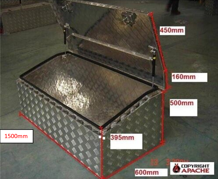 Large 5ft Aluminium Tool Box Storage Box Alloy Apache Box 1500mm x 600 ...