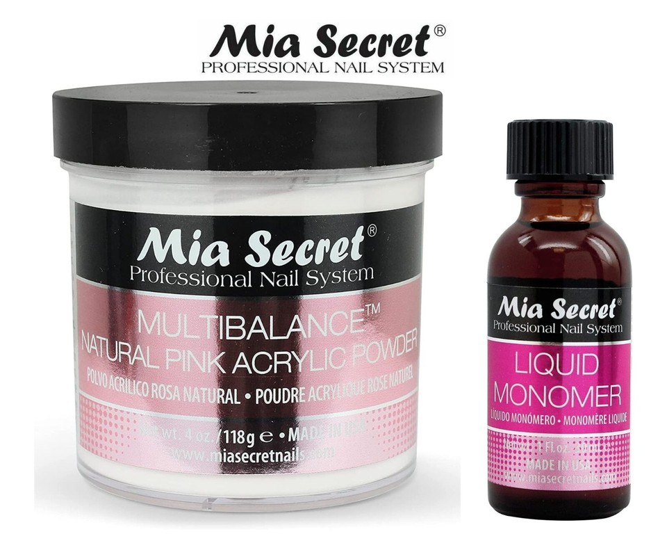 Mia Secret Liquid Monomer 1 oz with Natural Pink Acrylic Powder 8 oz | eBay