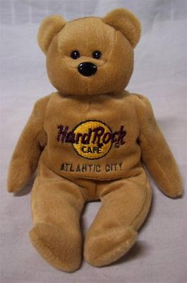 HARD ROCK CAFE ATLANTIC CITY ISAAC BEARA TEDDY BEAR Bean Bag STUFFED ...
