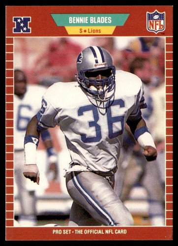 1989 Pro Set Bennie Blades Rookie Detroit Lions #117 | eBay