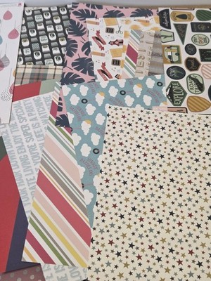 New Lot of 75 Pc 12 x 12 Scrapbook Paper Bo Bunny Echo Park + FREE ...