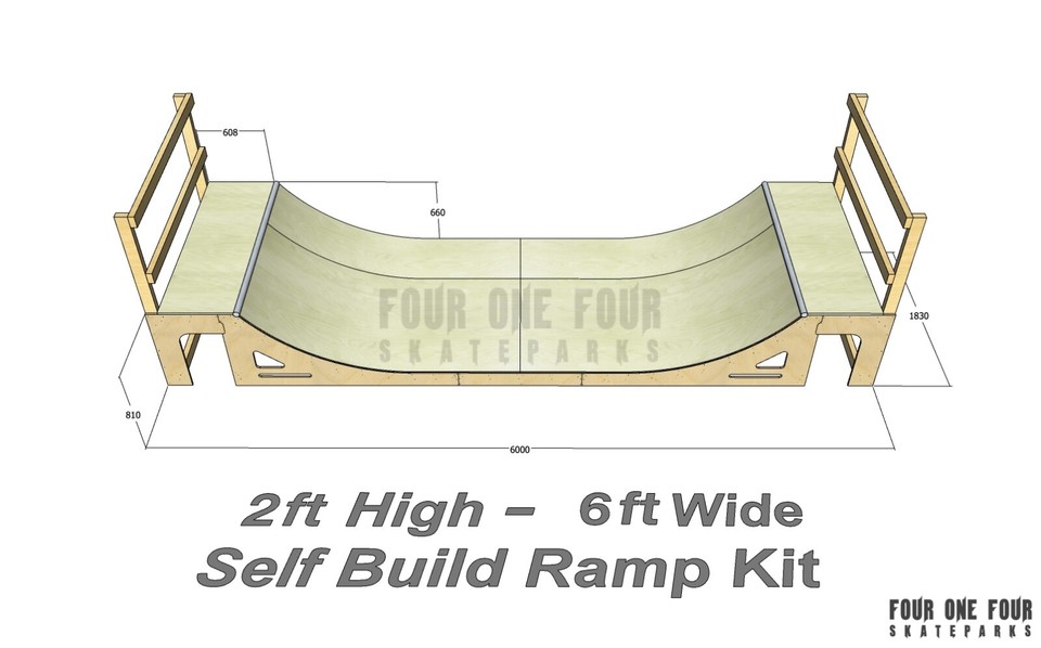 2ft High Mini Ramp Kit - Self Build Skate Ramp Halfpipe - DIY, BMX ...