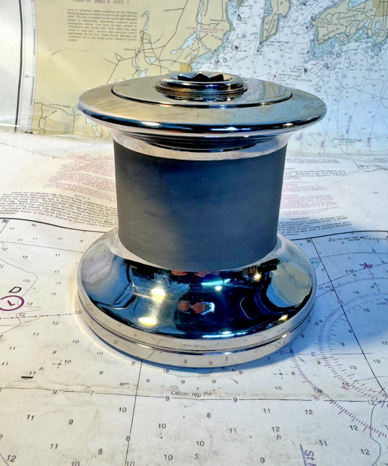 Chromed Brass Barient 10 Sailboat Winch Single Speed - Excellent LIKE ...