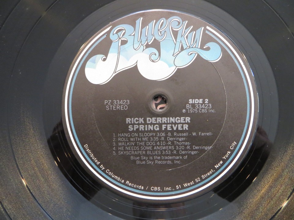 Rick Derringer – Spring Fever - 1975 - Blue Sky PZ 33423 Vinyl LP VG+ ...