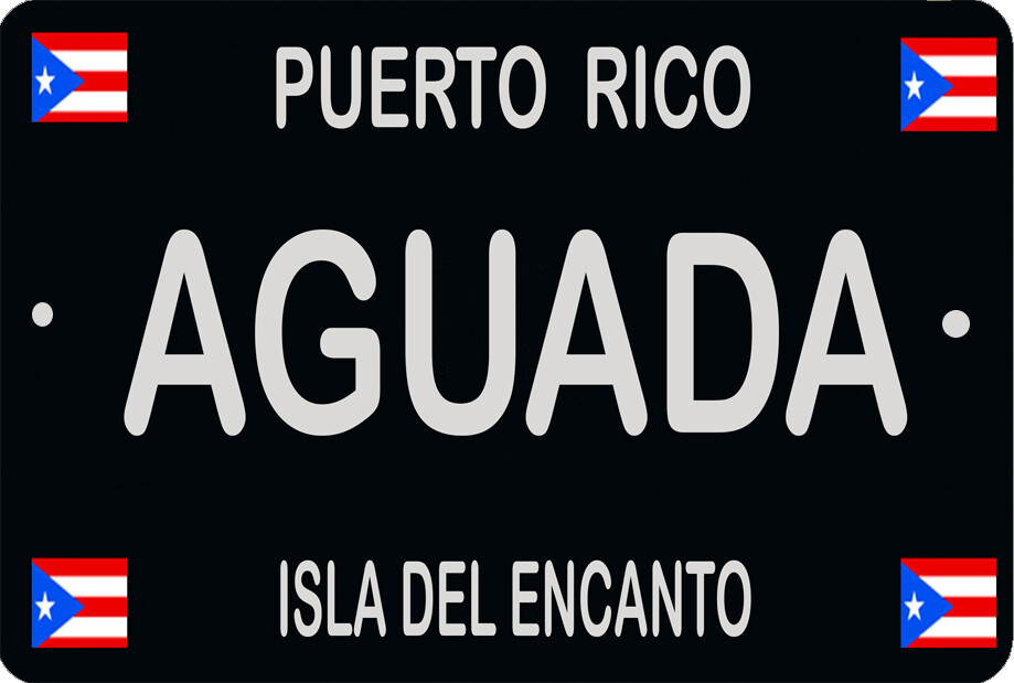 Puerto Rico Flag AGUADA 8" x 12" Aluminum Metal Sign PR Isla Del ...