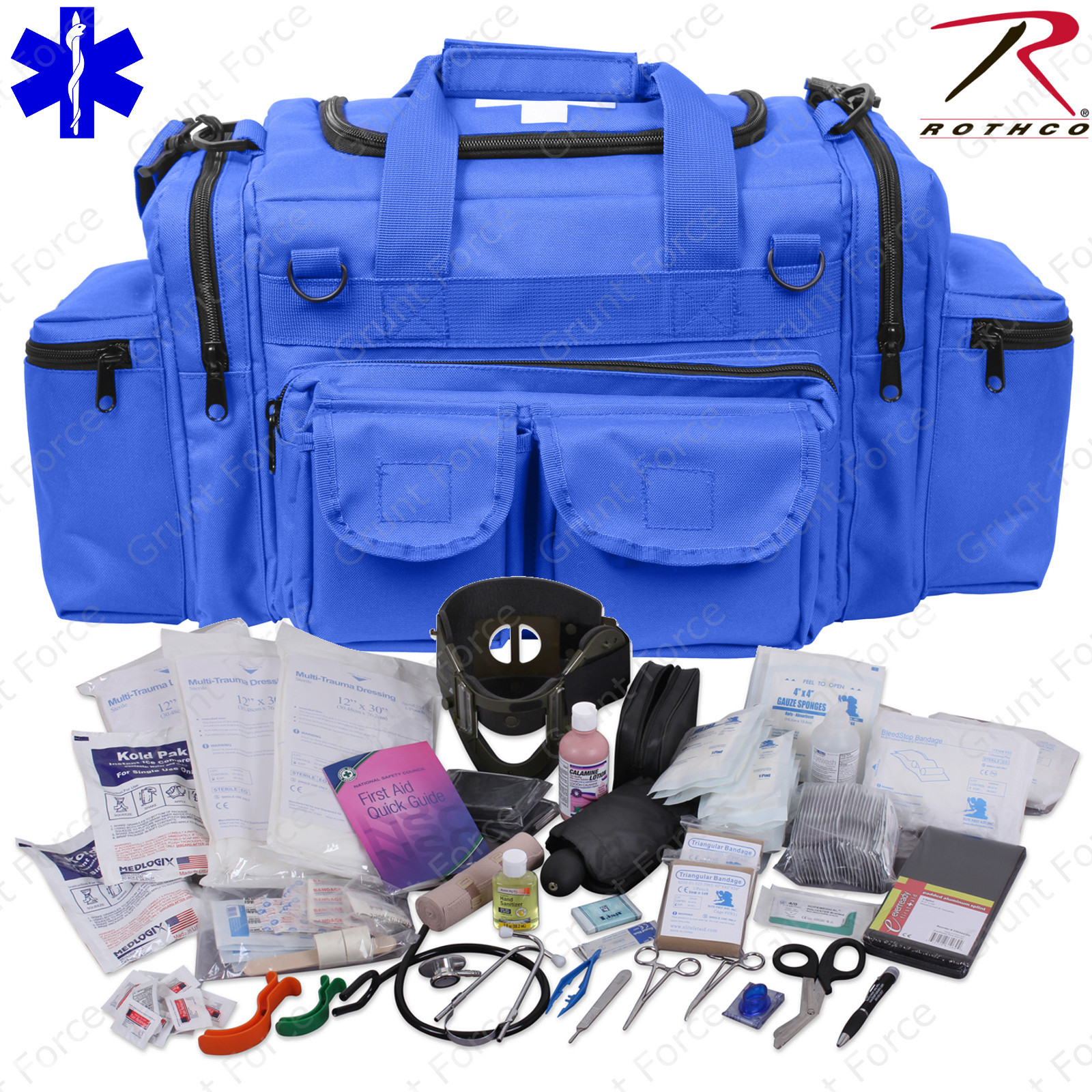 Deluxe Blue Emt/ems Medic Bag With Supplies - Rothco EMT Medical Trauma ...