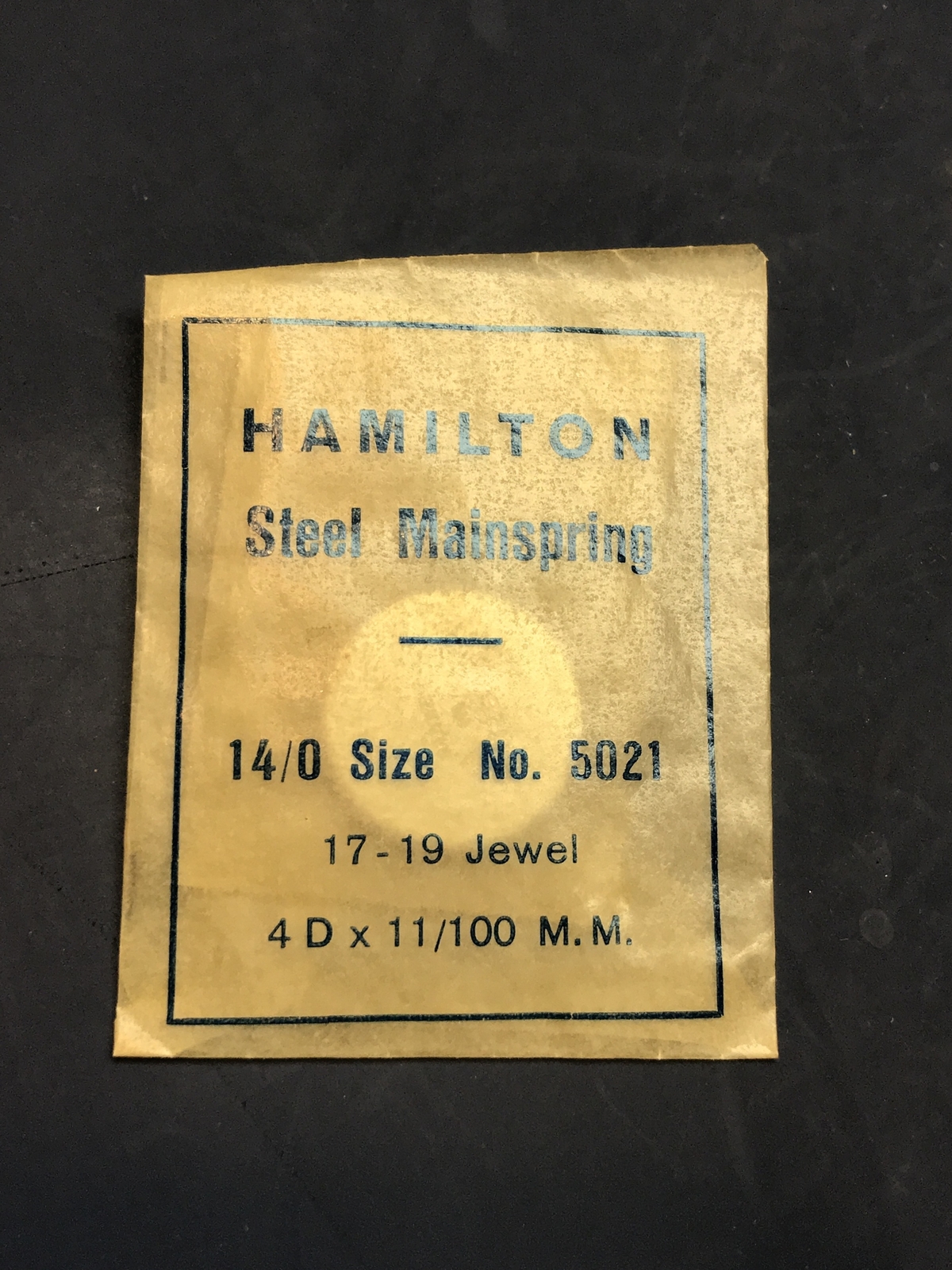 Hamilton Factory Mainspring for 14/0s Hamilton Factory No. 5021- Steel ...
