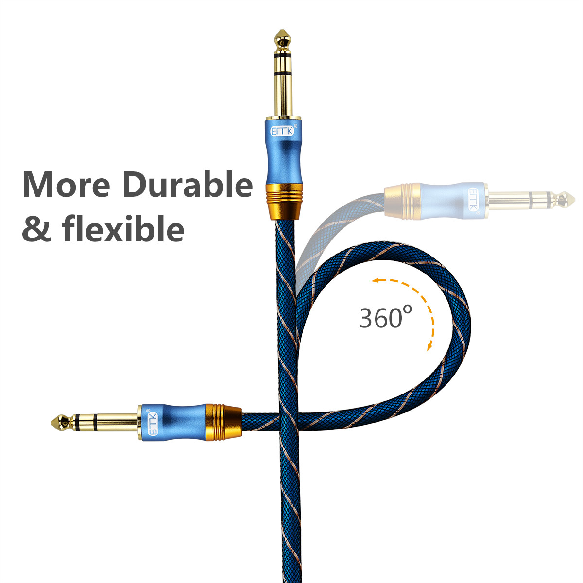 EMK Guitar Cable Jack 6.35 mm Audio Instrument Cable TRS Stereo Bass ...