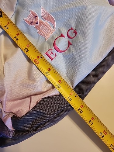 Lands' End Purple Pink & Green Large Backpack- ECG Fox Monogram- 5 ...