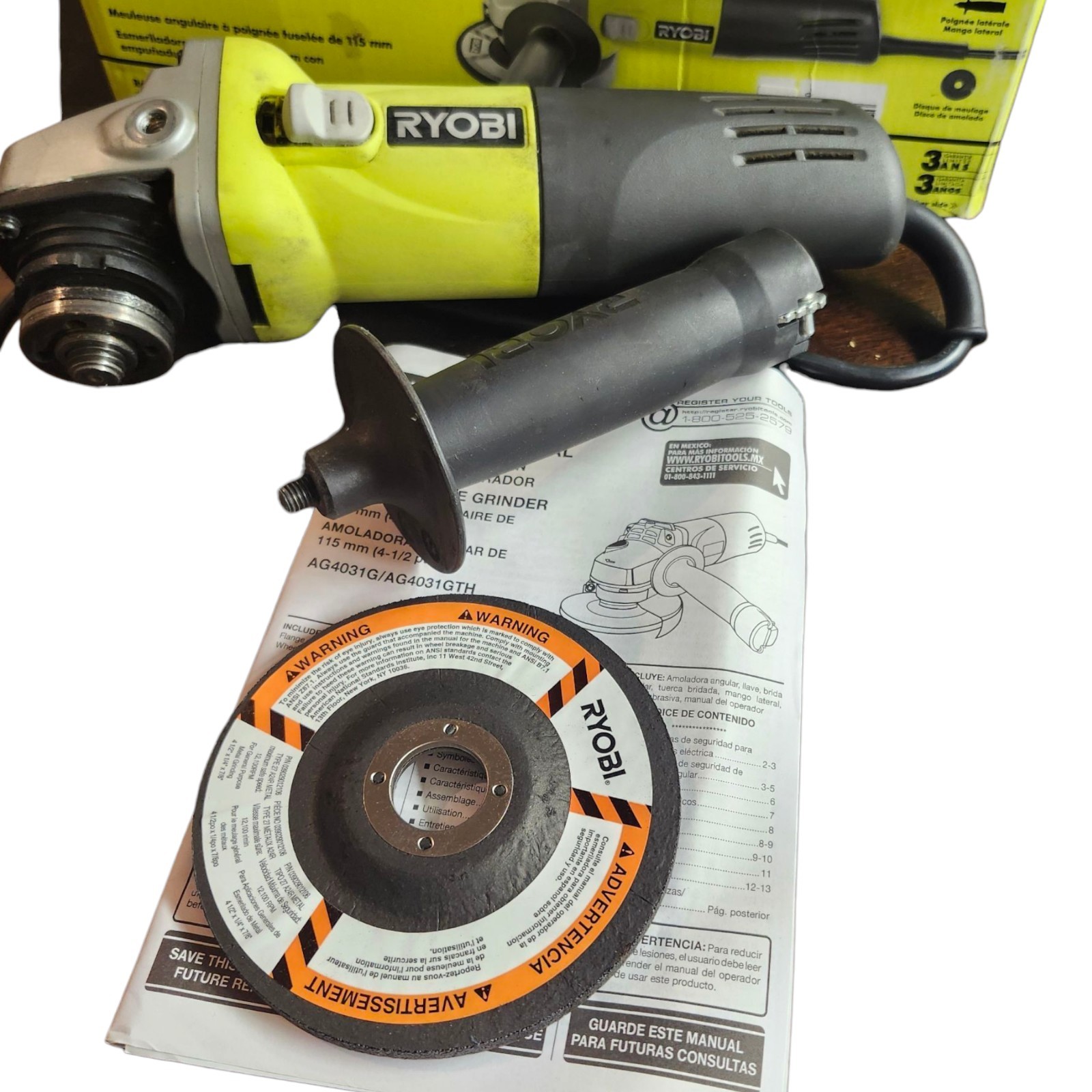 Ryobi AG4031G 5.5A Corded 4-1/2 inch Angle Grinder, Used Works Perfect. No Guard 33287167708| eBay