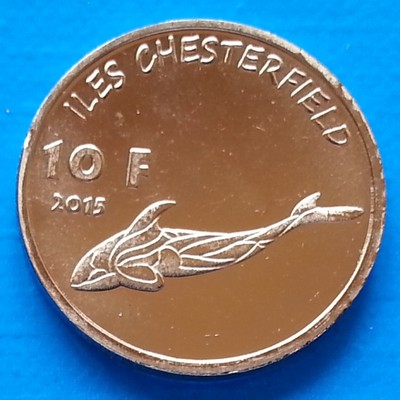 Chesterfield - New Caledonia 10 francs 2015 UNC Whale Shell unusual ...