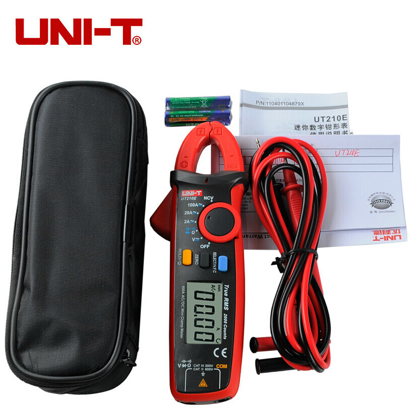 UNI T UT210E TRUE RMS Digital Clamp Meter AC DC Ammeter Voltmeter ...