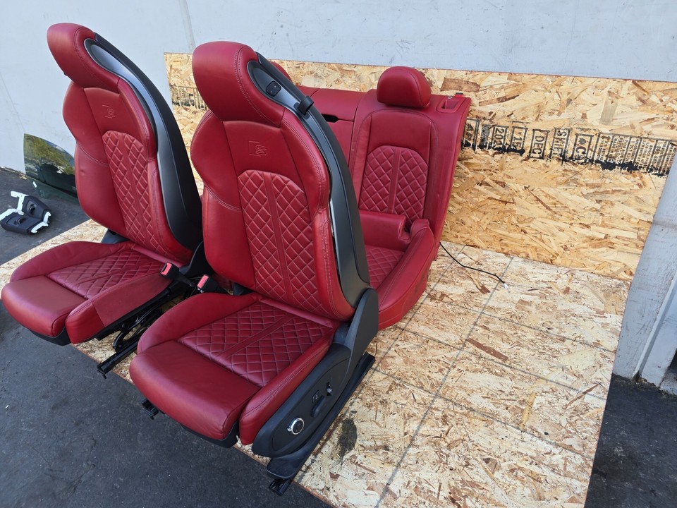 LEATHER SEAT SEATS SET FRONT/REAR RED COLOR 40K 18-23 AUDI A5 S5 RS5 B9 ...