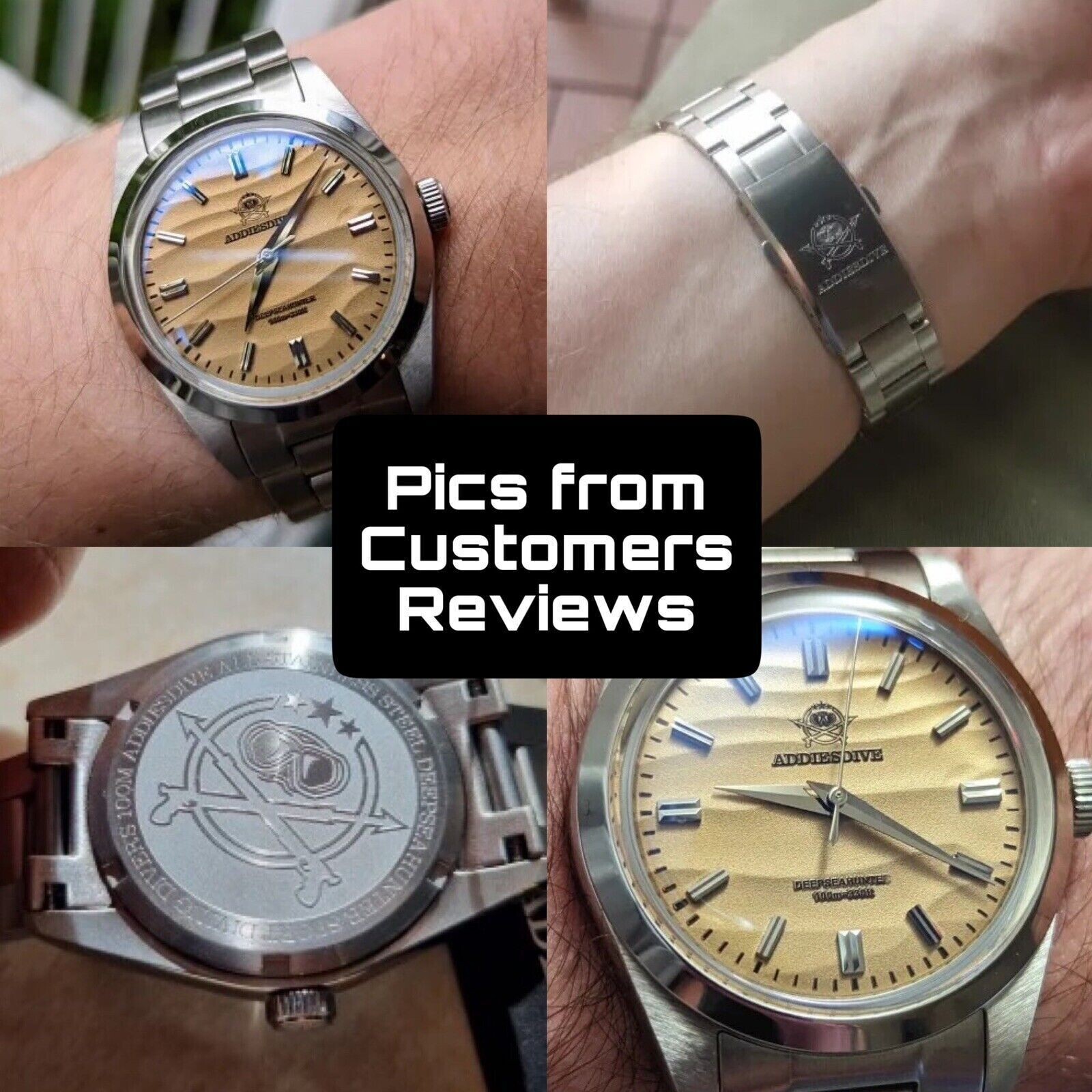 Men's Wrist Watch, ADDIESDIVE AD2030 Luxury Quartz, Water resistant 100 ...