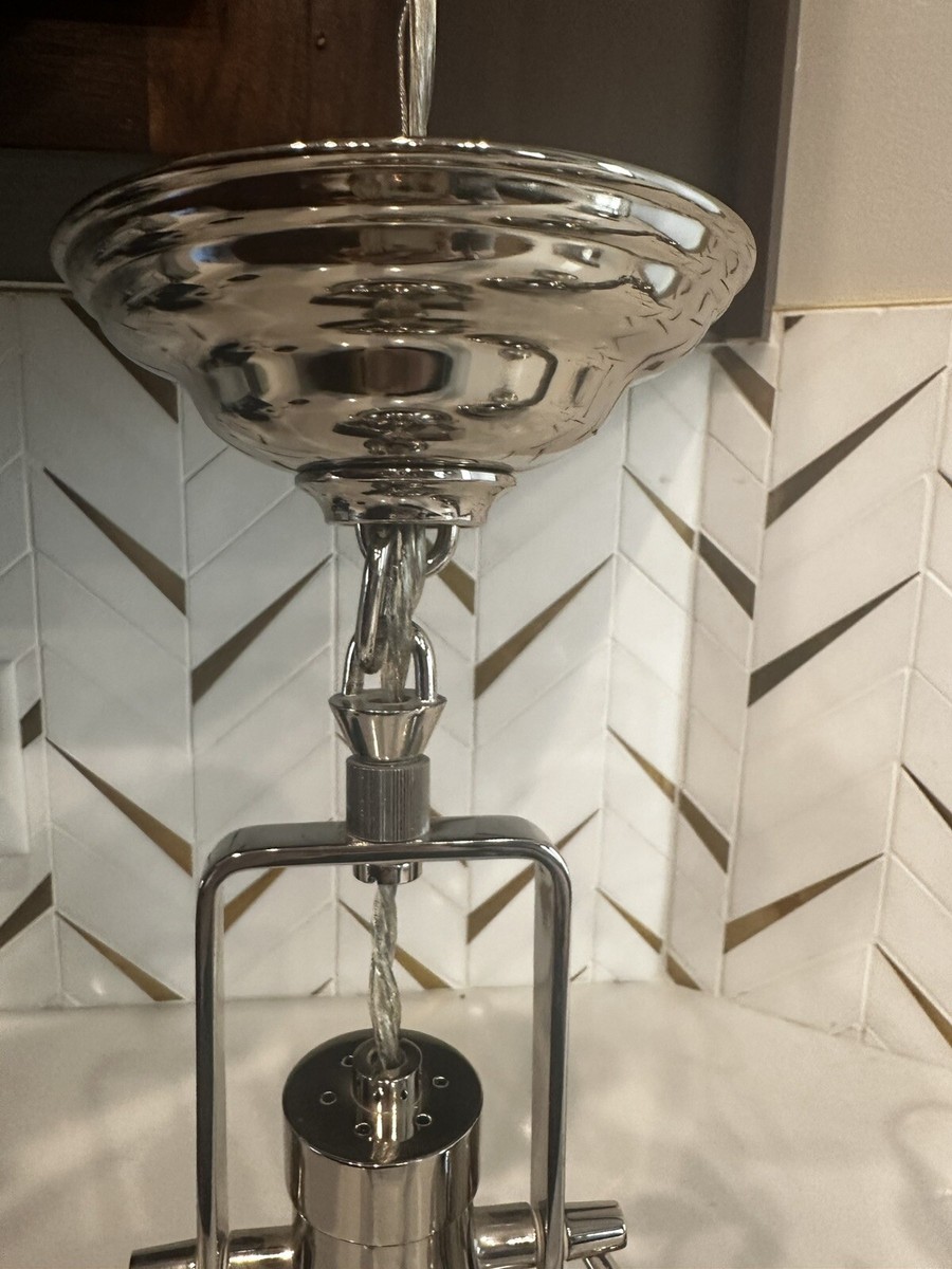Restoration Hardware Benson Pendants Over Island Stainless Steel