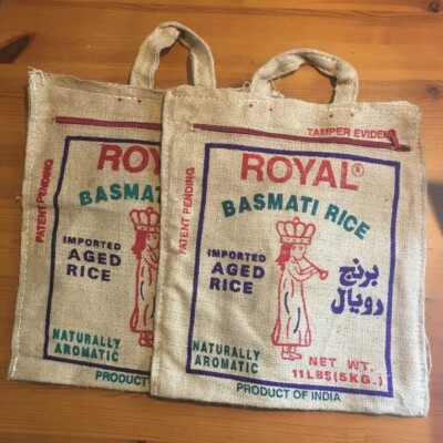 (2) Royal Basmati Rice Tote/Bag with Zip Closure for 11 lb Capacity | eBay