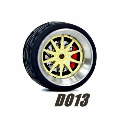 1/64 Scale Alloy Wheels with Disc Brakes - D002-D028 - Diecast Rubber ...