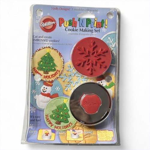 Wilton Push 'N Print Embossed Christmas Cookie Making Set 3 Designs ...