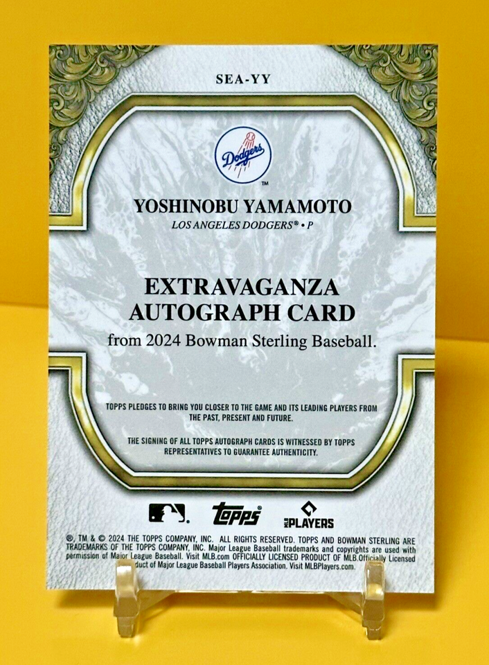 Yoshinobu Yamamoto AUTO /25 (RC) 2024 Bowman Sterling Blue EXTRAVAGANZA ...