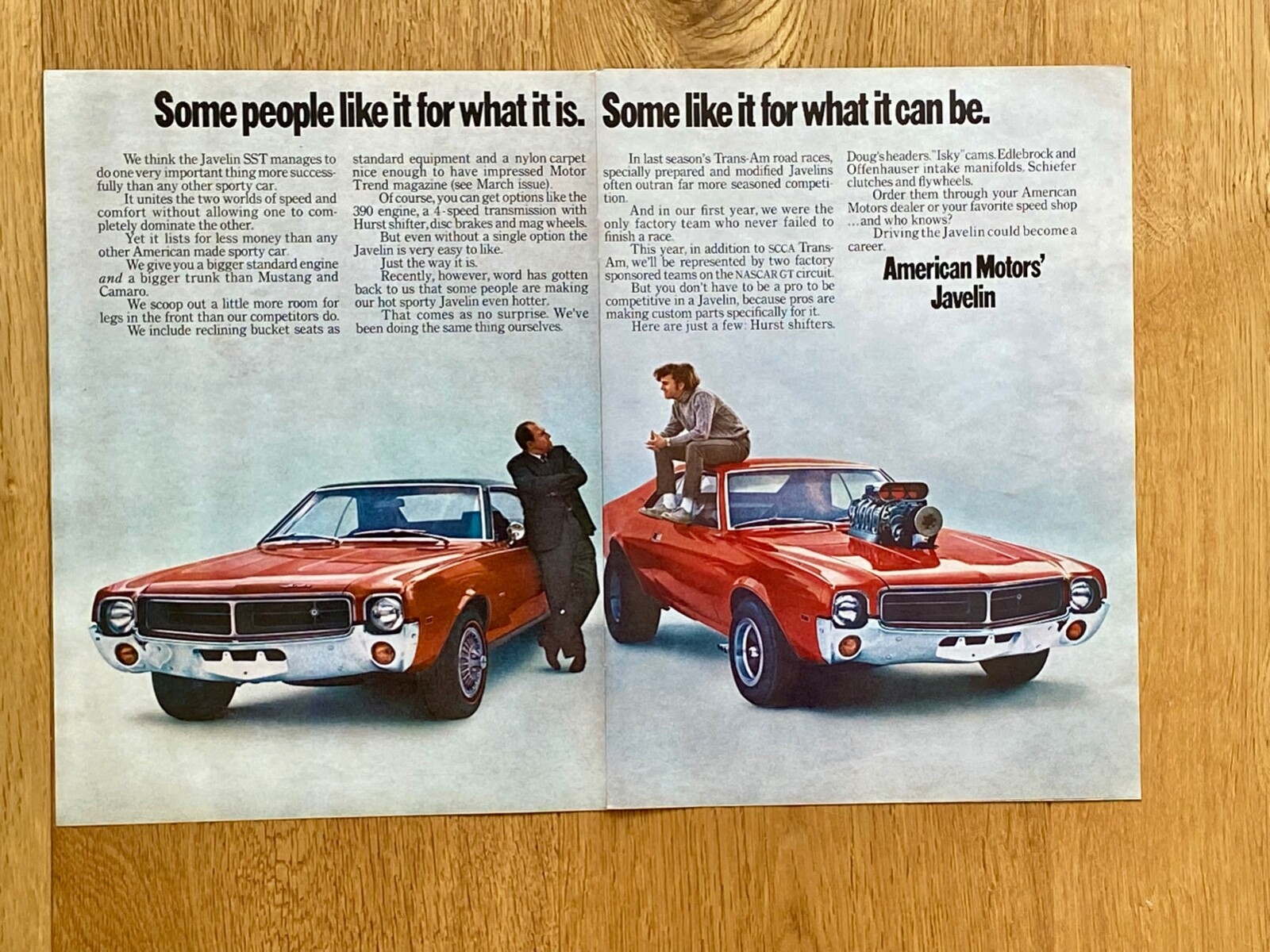 American Motors Javelin Muscle Car 390 V8 Original 1969 Vintage Werbung ...
