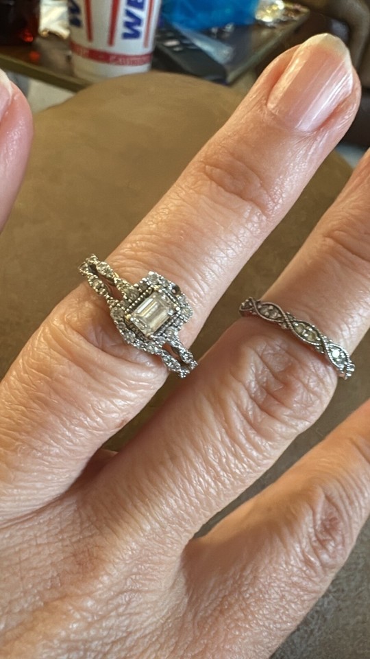 pre owned engagement ring set size 7 | eBay