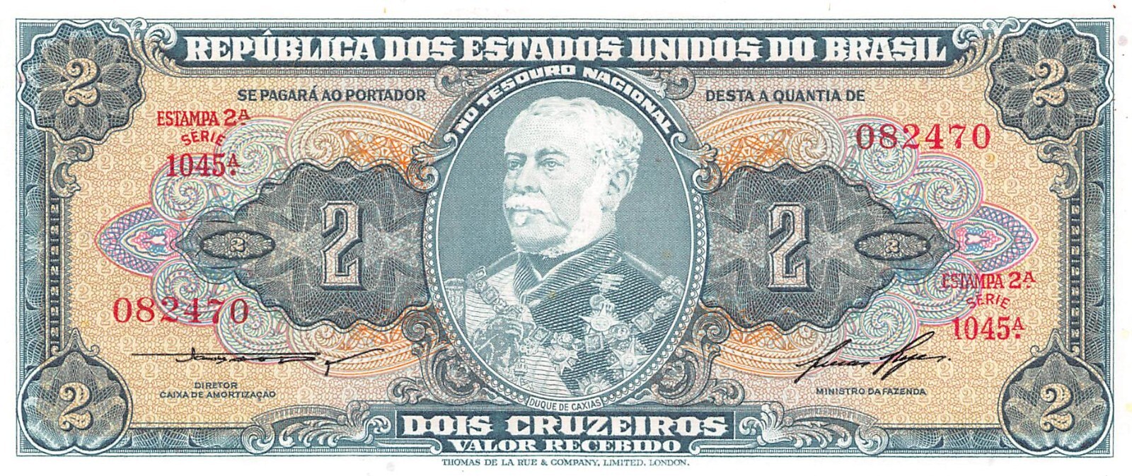 Brazil 2 Cruzeiros ND. 1956 Series 1045 .A Uncirculated Banknote WW7 | eBay