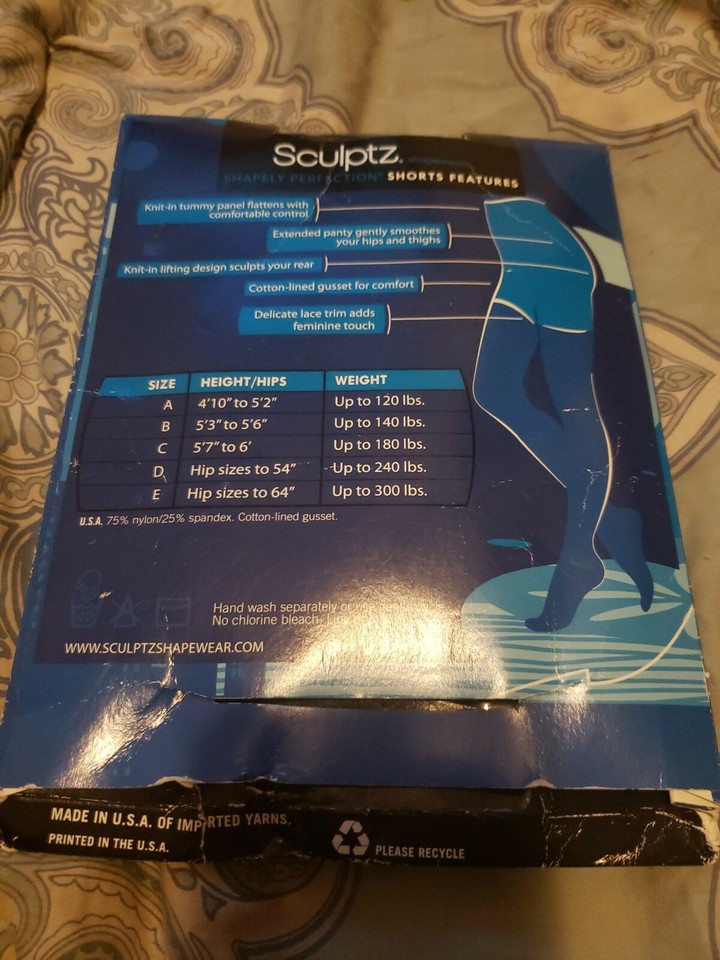 Sculptz Shapewear Shorts Shaper Top Black Size B New | eBay