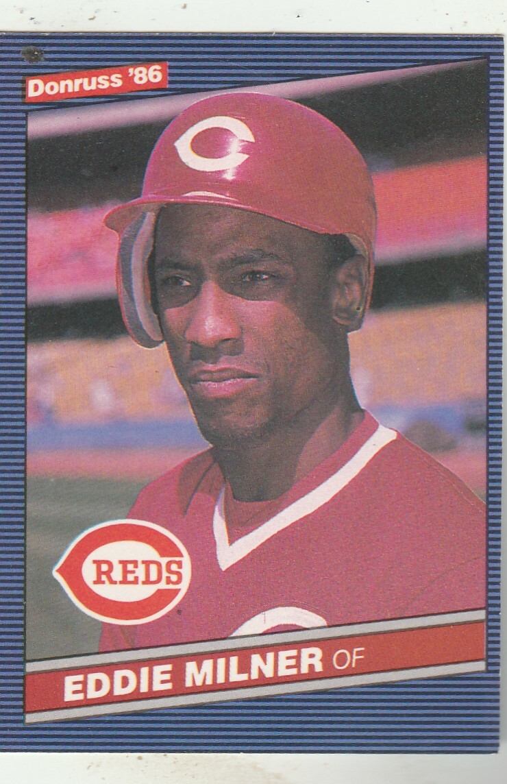 FREE SHIPPING-MINT-1986 Donruss Eddie Milner #325 REDS PLUS BONUS CARDS ...