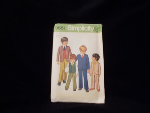 Vtg Simplicity Pattern 9651 Boys' Jacket, Pants & Reversible Vest Size ...
