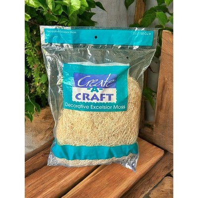 Create-A-Craft Decorative Excelsior Moss-2L-Natural Aspen-USA Made-NEW ...
