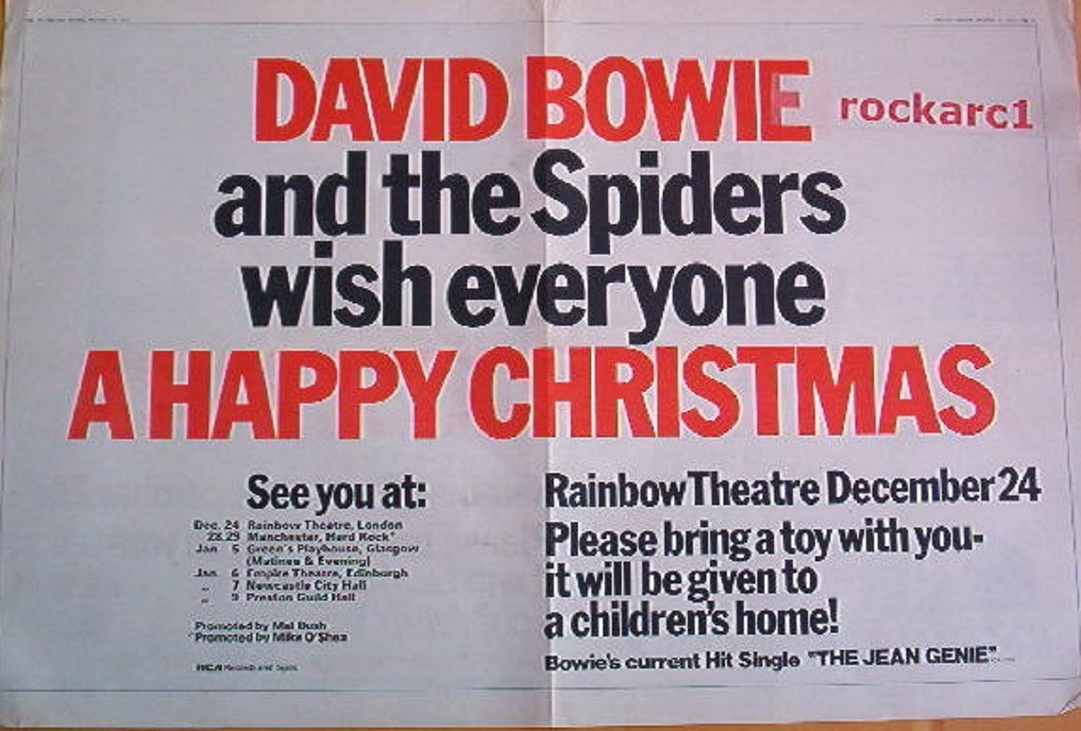 DAVID BOWIE Rainbow & Tour 1972 Giant Original POSTER AD Size:16x24 ...