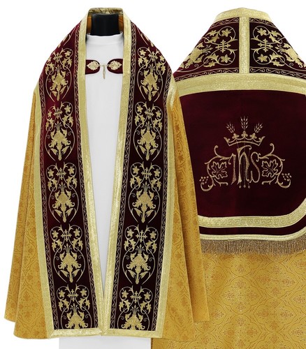 Gold/red Roman Cope with stole KT557-AGC16h2 Capa pluvial Dorada ...