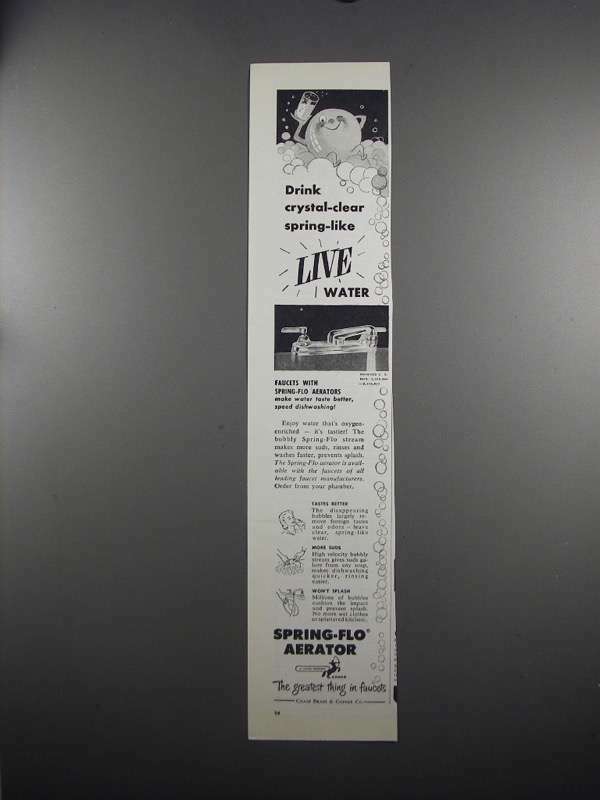 1951 Spring-Flo Aerator Ad - Drink Crystal-Clear | eBay