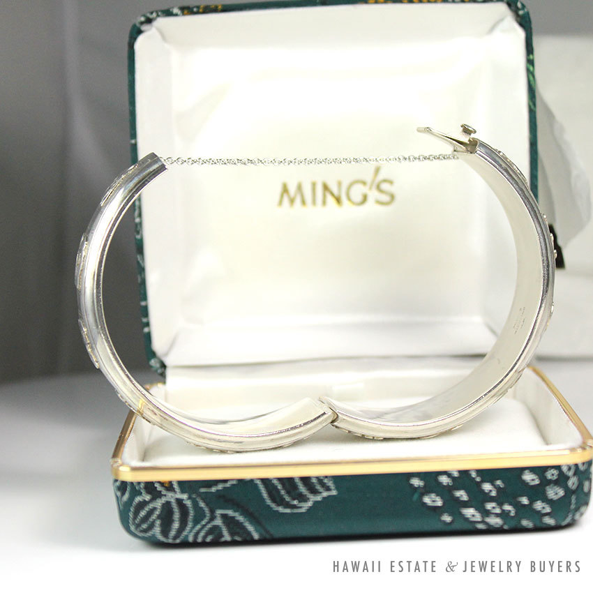 MING'S HAWAII * VERY RARE * ZODIAC STERLING SILVER HINGED BANGLE ...