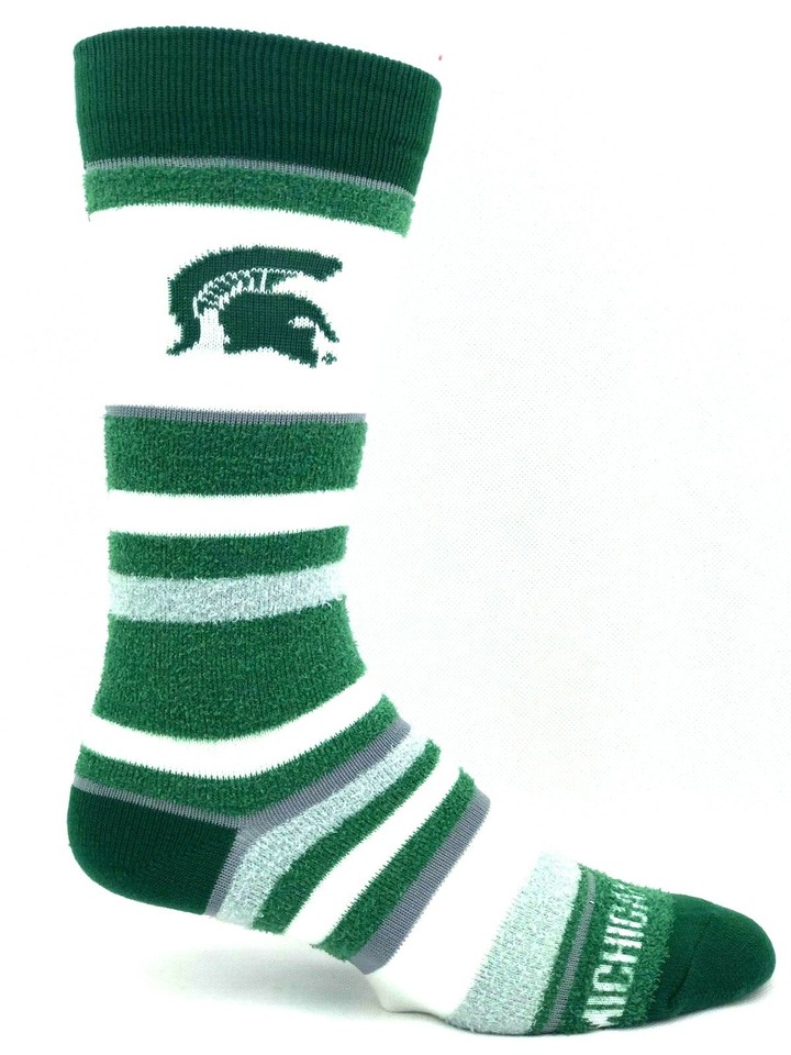 Michigan State Spartans Soft Stripe Crew-Length Socks | eBay