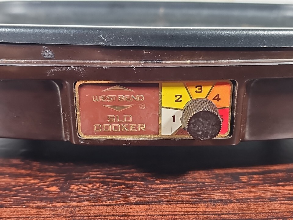 WEST BEND Slow Cooker Model 84114 TESTED & Working EUC Brown Beige ...