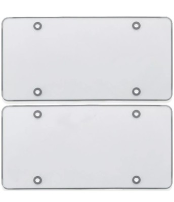 NEW CLEAR LICENSE PLATE COVER BUG SHIELD FLAT 2 PLASTIC TAG PROTECTOR ...
