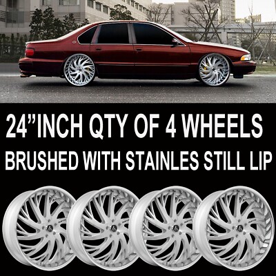 ARTIS CUSTOM WHEELS RIMS 24 INCH CHEVY IMPALA YR 1994,1995,1996 QTY OF ...