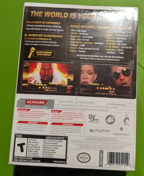 Def Jam Rapstar Microphone Bundle Nintendo Wii Video Game for sale ...
