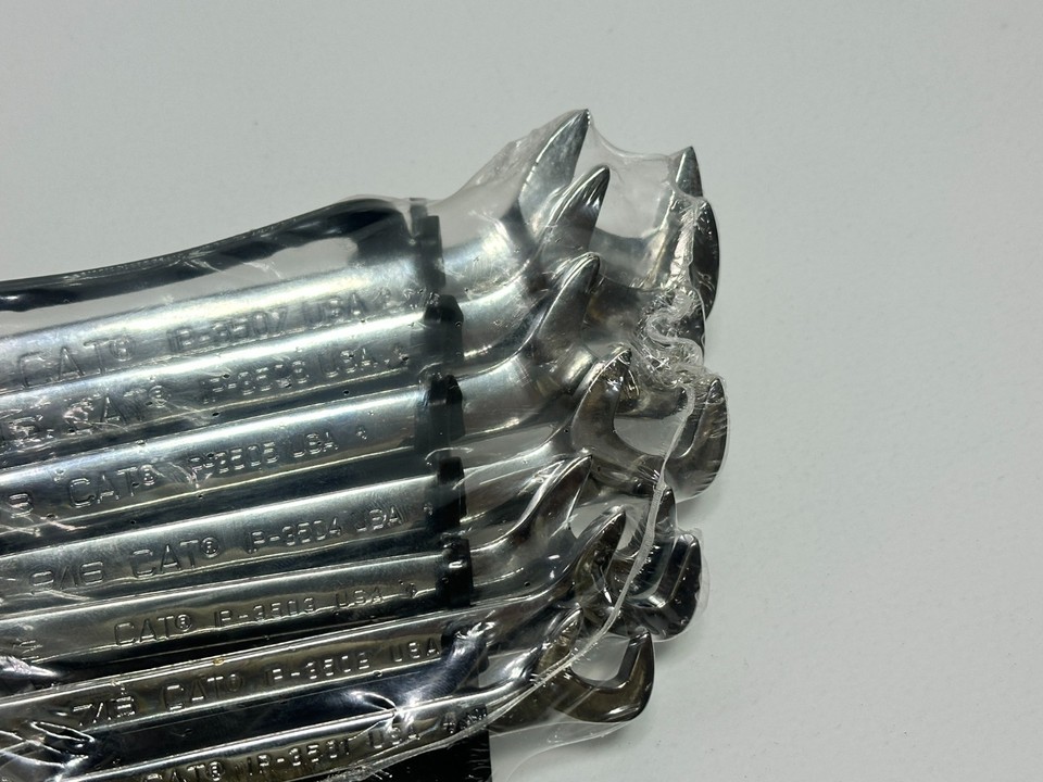NEW CAT Caterpillar USA 7pc SAE 3/8-3/4" Four Way Angle Open-End Wrench ...